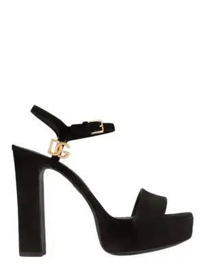 Dolce & Gabbana Suede Platform Sandals - Black