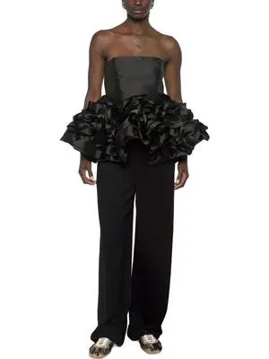 MARQUES' ALMEIDA Satin Strapless Top - Black