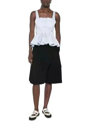 MARQUES' ALMEIDA Gathered Square Neck Sleeveless Top - Blue