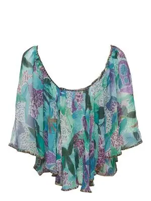 Missoni Floral Print Silk Blouse - Blue