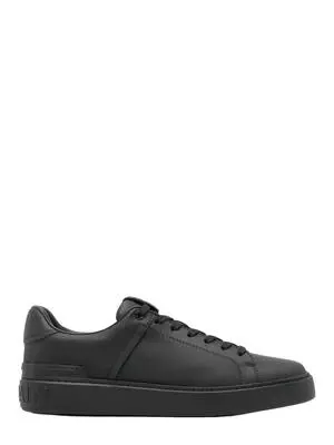 Balmain Logo-embossed Leather Sneakers - Black