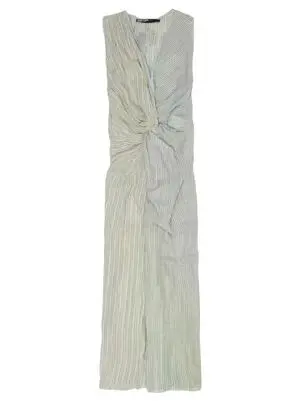 Bimba Y Lola Striped Twist-detail Maxi Dress - Neutrals