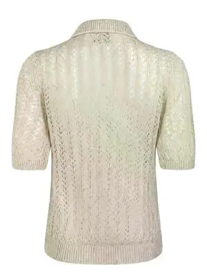 Eleventy Open-knit Short-sleeve Cardigan - Neutrals