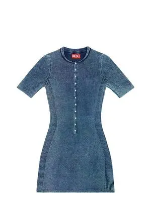 DIESEL® Indigo Bouclé Knit Mini Dress - Blue