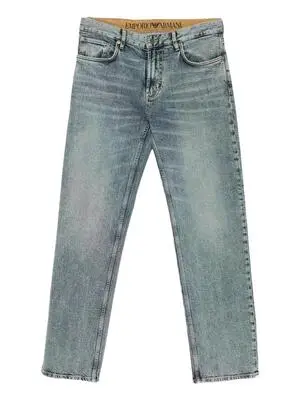Emporio Armani Faded Effect Jeans - Blue