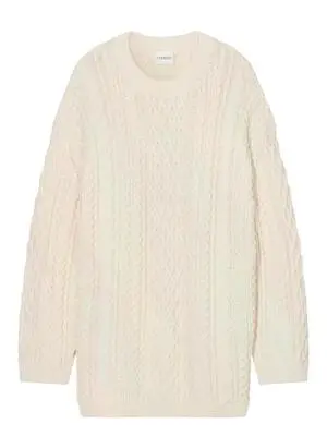 Closed Cable-knit Sweater - Neutrals