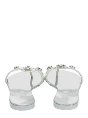 GIUSEPPE ZANOTTI Turchesite Crystal-embellished Flat Sandals - White