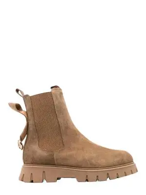 SERGIO MORETTI FIRENZE Suede Lug Sole Boots - Neutrals