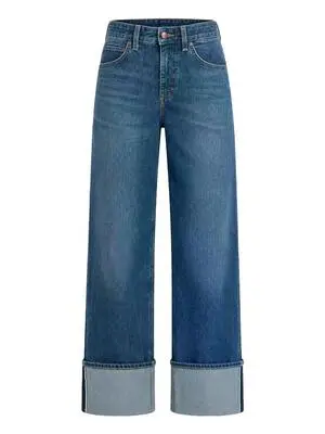 LEEM Rider Loose Turn-up Jeans - Blue