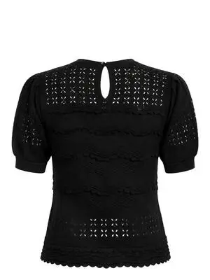 Ulla Johnson Marcelena Broderie Anglaise Top - Black