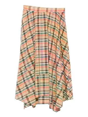 Ulla Johnson Annette Plaid Midi Skirt - Neutrals