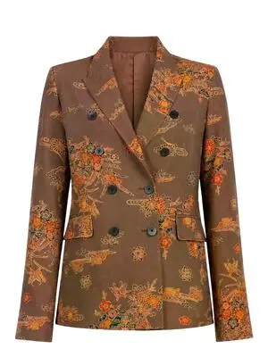IBRIGU Komon Floral-print Blazer - Brown