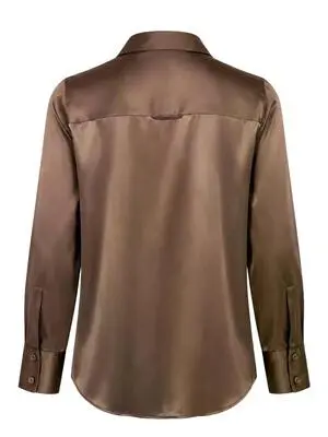 L'Agence L'Agence Dani Three-Quarter Sleeve Blouse Brown