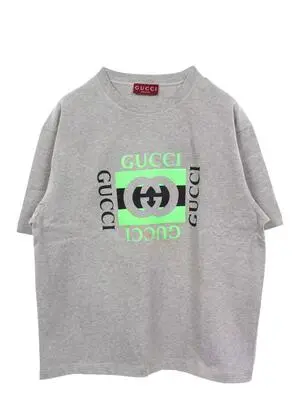 Gucci Interlocking G Logo Cotton T-shirt - Grey