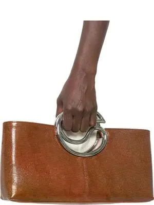 Coperni C-shaped Clutch Bag - Brown