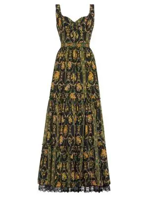 Agua Bendita Azulejo Cordillera Maxi Dress Black