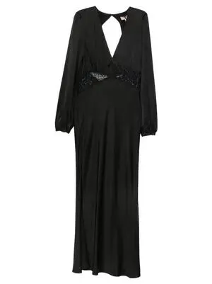 TWINSET Lace-insert Open-back Maxi Dress - Black
