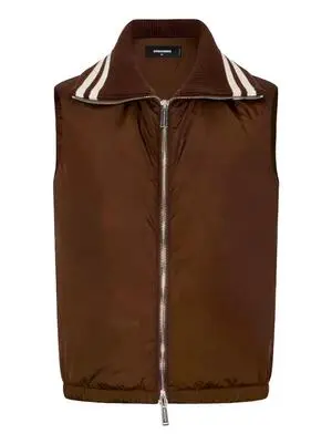 Dsquared2 Hybrid Studded Cropped Vest - Brown
