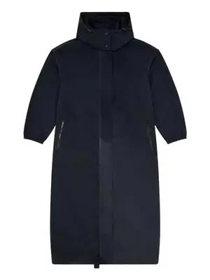 DIESEL® Nylon Trench Coat With Detachable Hood - Blue