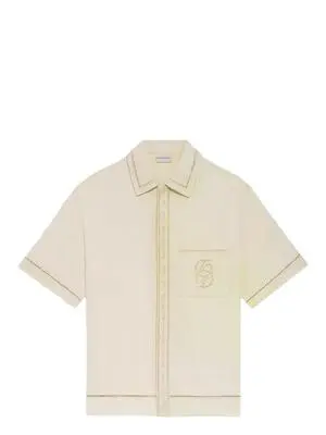 Drole De Monsieur D Mirror Embroidery Cotton Shirt - Neutrals