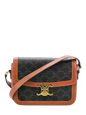 Celine Celine Triomphe Shoulder Bag In Coated Canvas Brown