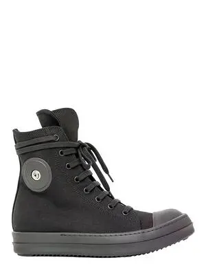 Rick Owens Cotton Lace-up Canvas Sneakers - Black