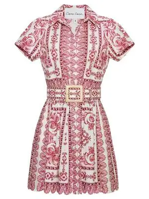 Cara Cara Noela Scarf Print Mini Dress - Red
