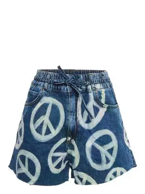 Sandro Peace Sign Print Shorts - Blue