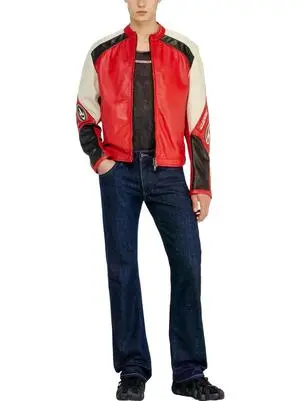 DIESEL® Biker Leather Jacket - Red