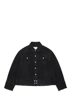 Matieres Fecales Raw-cut Denim Jacket - Black