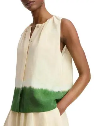 Vince Sleeveless Dip-dye Top - Neutrals