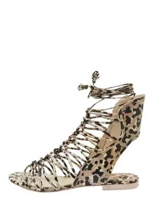 SOPHIA WEBSTER Camo-print Gladiator Sandals - Neutrals