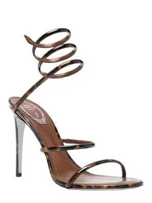 Rene Caovilla Cleo Tortoiseshell-effect Sandals - Brown