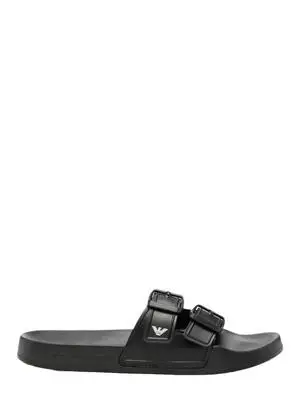Emporio Armani Buckle-fastening Slides - Black