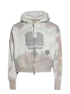 SEKRIT Distressed Tie-dye Hoodie - Neutrals