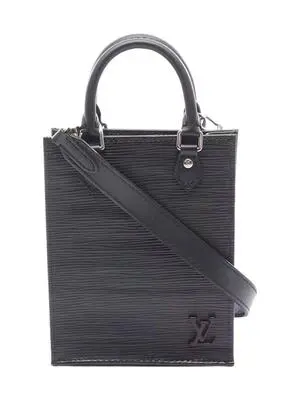 LOUIS VUITTON Epi Petit Sac Plat Satchel - Black