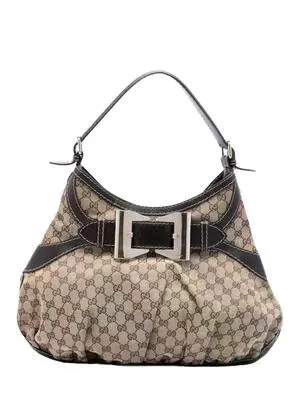 Gucci Large Gg Canvas Hobo Bag - Neutrals
