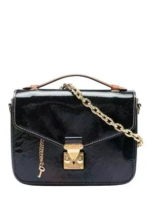 LOUIS VUITTON Shiny Epi And Monogram Reverse Mini Pochette Metis Satchel - Black