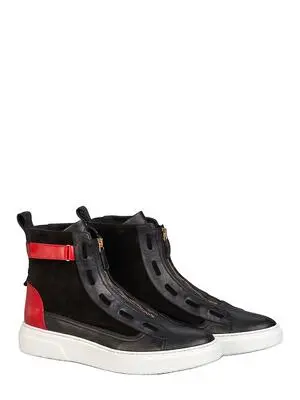 KURT LINCOLN Zip Up High Top Sneakers - Black