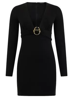 Roberto Cavalli Long Sleeve Mini Dress - Black