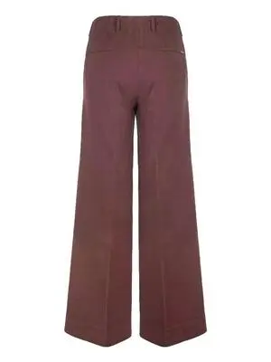 SLOWEAR Wide-leg Pressed-crease Trousers - Brown