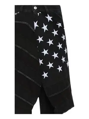 MARKING DISTANCE Star Print Jeans - Black