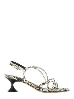 POEVE POEVE Snake-Effect Caged Slingback Sandals