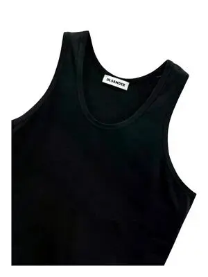 JIL SANDER Sleeveless Ribbed Vest - Black