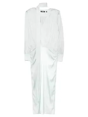 ROTATE BY BIRGER CHRISTENSEN Pleated Pussy-bow Midi Dress - Green