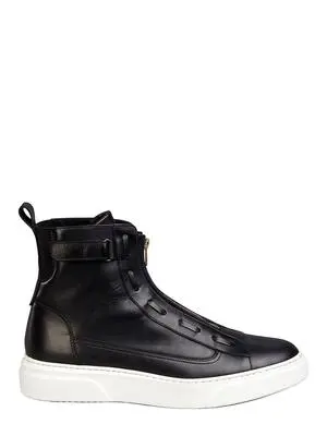 KURT LINCOLN Phantom High Top Zip Up Sneakers - Black