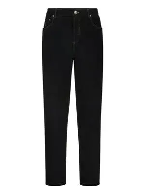 Brunello Cucinelli Garment-dyed Cotton Corduroy Five-pocket Trousers - Black