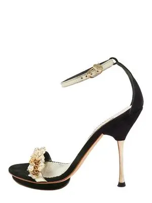 Carolina Herrera Crystal-embellished Ankle-strap Sandals - Black