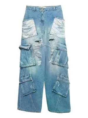 Elisabetta Franchi Sequined Cargo Jeans - Blue