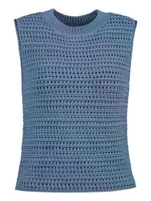 TOD'S Crochet Knit Top - Blue